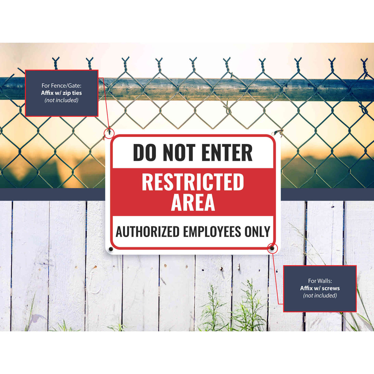 Sign Crush 'Do Not Enter, RESTRICTED AREA' Heavy Duty Plastic PVC Sign ...